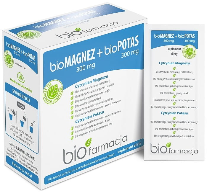 Magnésium 300 MG + potassium 300 MG 30 sachets - BIOPHARMATION – Biogo.fr